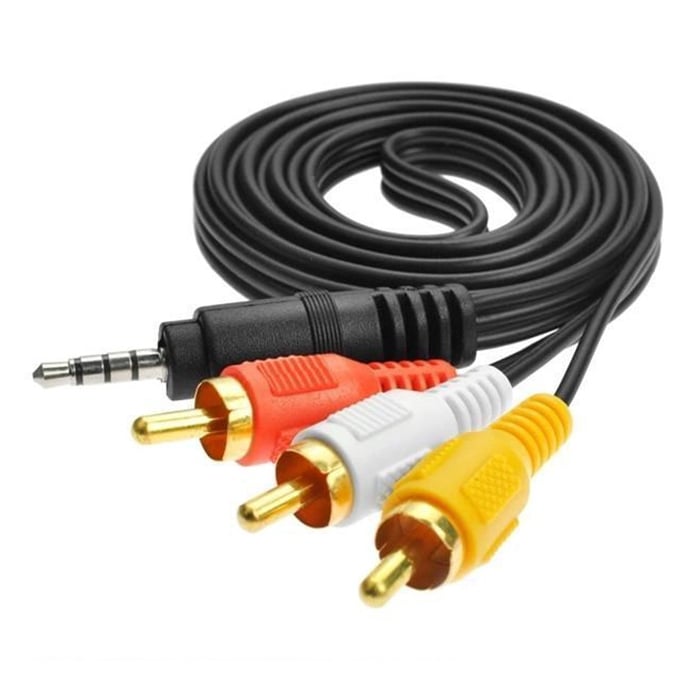 AV кабель 0,95м переходник miniJack 3.5 - 3 x RCA • TV4U.com.ua - ТВ ...