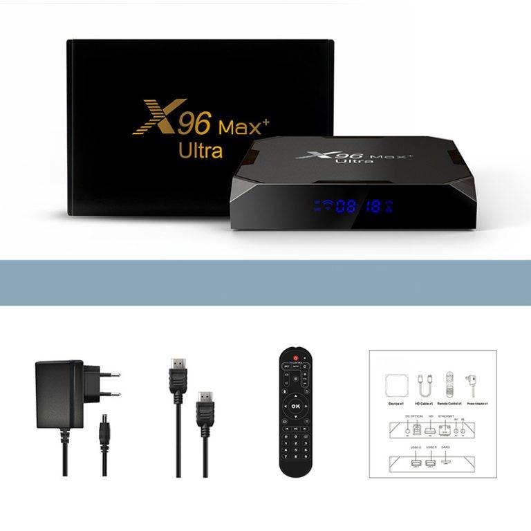 Смарт ТВ приставка X96 Max+ Plus ULTRA 4/64 Гб Smart TV Box Android 11 ...